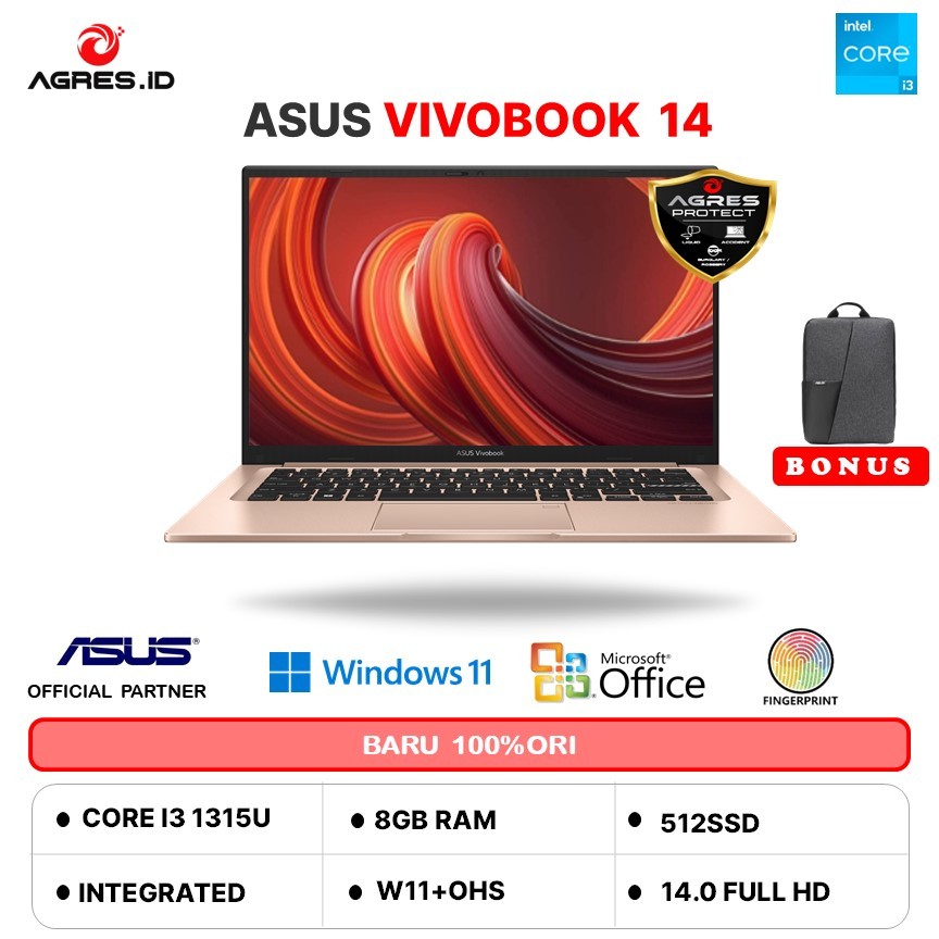 Jual ASUS VIVOBOOK 14 A1404ZA I3 1215 8GB 512GB W11+OHS 14.0FHD IPS BLU ...