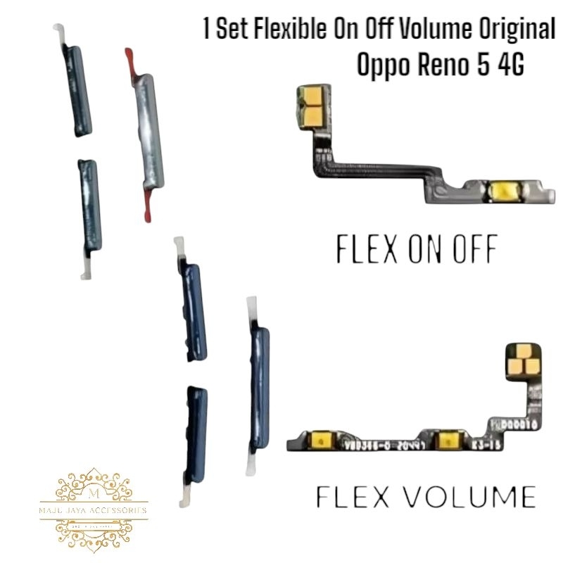 Jual Flexible + Tombol Luar On Off + Volume Oppo Reno 5 4G Satu Set original | Shopee Indonesia