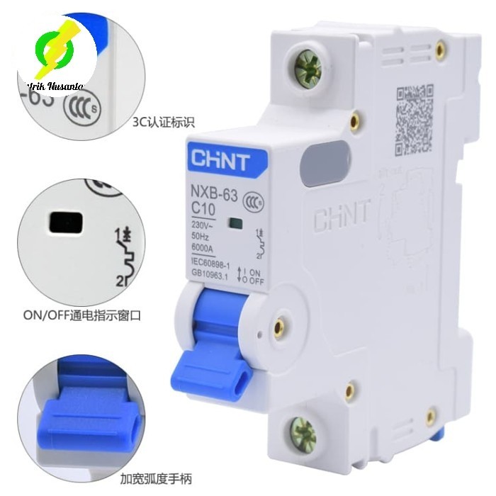 Jual MCB Chint NXB-63 1P 6kA Miniature Circuit Breaker | Shopee Indonesia