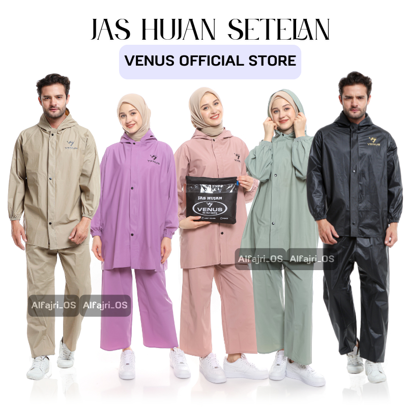 Jual Jas Hujan Mantel Pria dan Wanita Tebal Anti Rembes Bahan PVC 0,25 Merk Venus | Shopee Indonesia