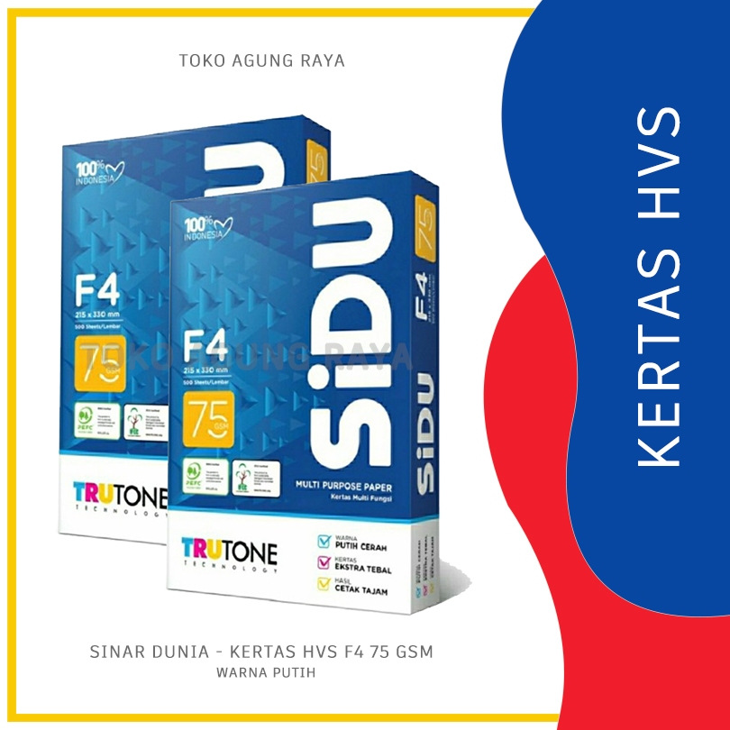 Jual [DUS] KERTAS HVS F4 (75GSM) - SIDU | Shopee Indonesia
