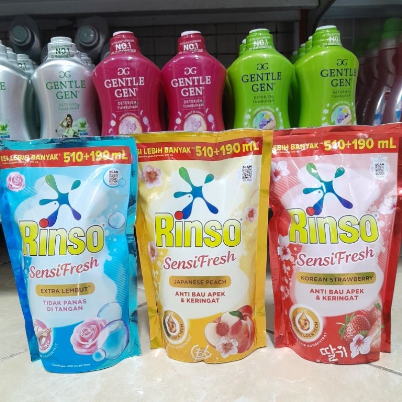 Jual RINSO SABUN CAIR SENSI FRESH 700ml | Anti Bau Apek | Shopee Indonesia