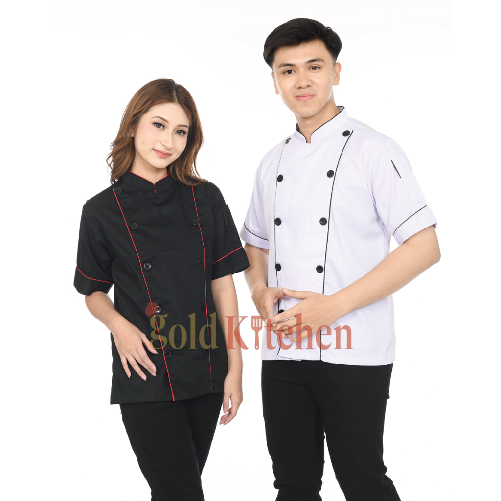 Jual Baju Chef Baju Koki Chef Jacket Pria Wanita Lengan Pendek Model ...