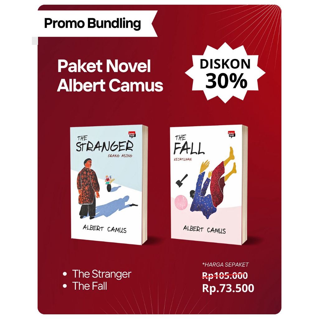 Jual Paket Novel Albert Camus (The Stranger & The Fall) Basabasi 2 Buku ...