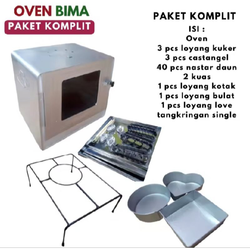 Jual Oven Bima Plus Loyang Dan Cetakan Kue / Oven Kompor Pemanggang Kue ...