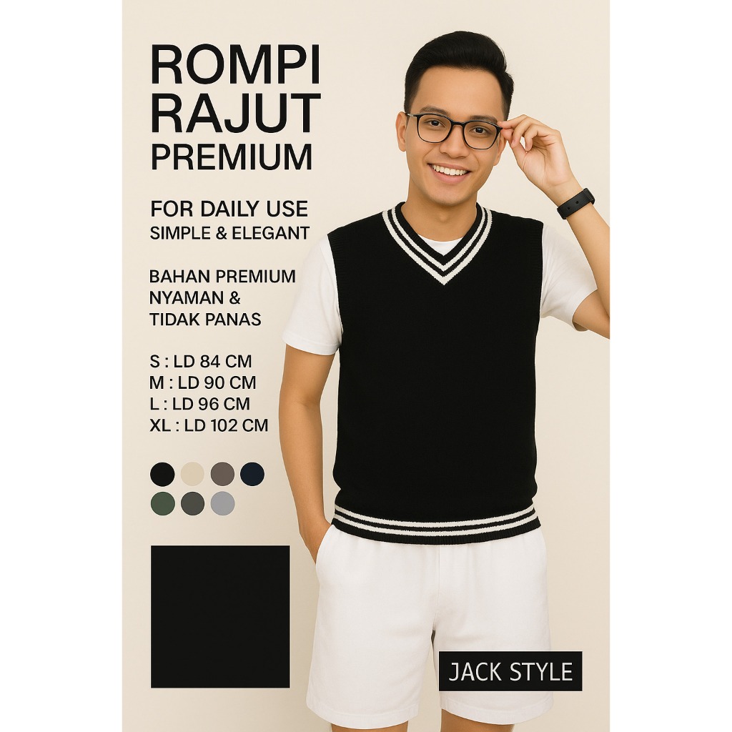 Jual COD Rompi Rajut / Vest Knitt Korean Style / Vest Pria Wanita ...