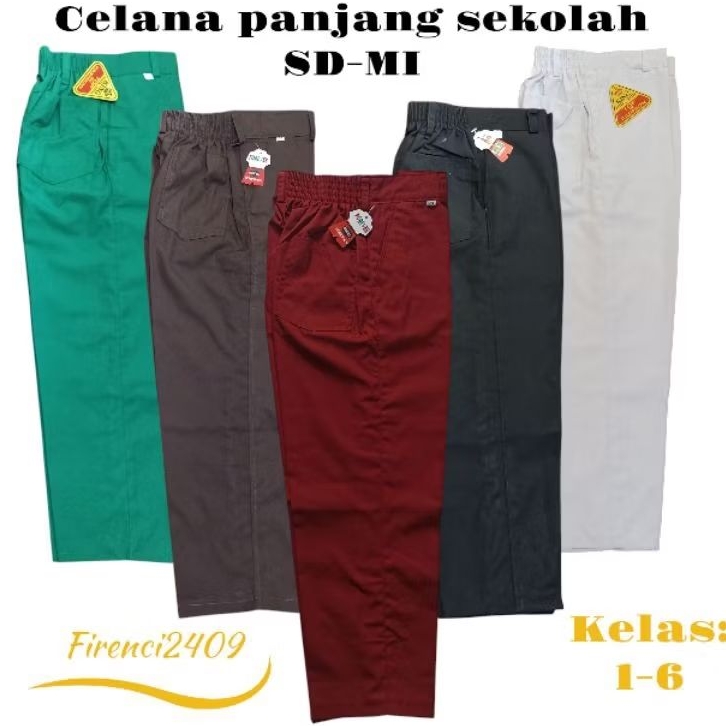 Jual Celana panjang seragam sekolah SD-MI usia 6-12 tahun celana Seragam sekolah SD/MI kelas 1-6 ...