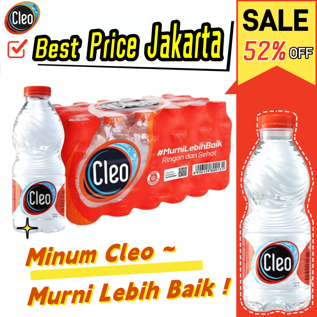 Jual CLEO Air Murni Mini Botol 220ml (24 botol/pack) Kemurnian 99.99% /Aman dari bromat,Minum ...