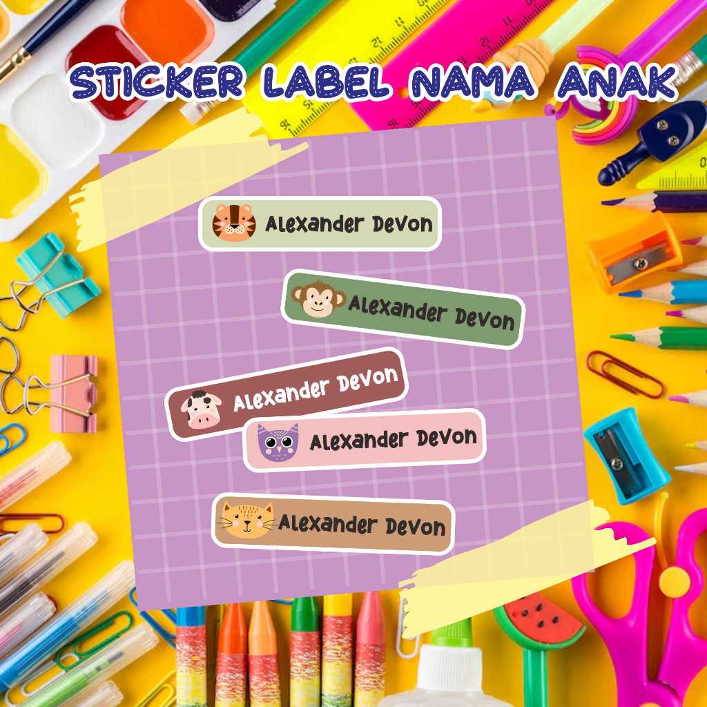 Jual Stiker Label Nama Waterproof / Sticker / Peralatan Sekolah ...