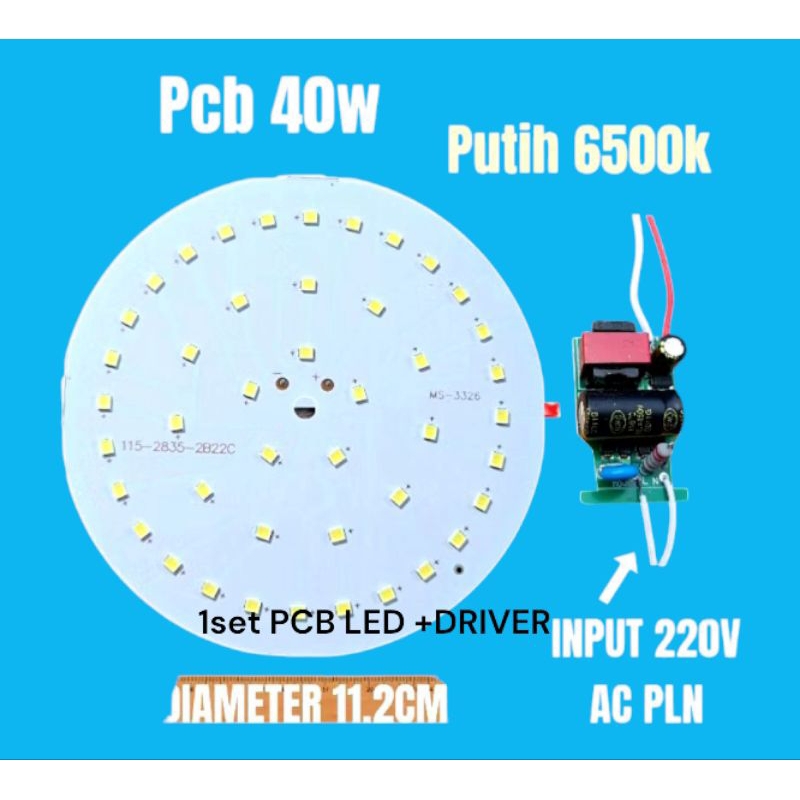 Jual PCB LED PLUS DRIVER 40W DIAMETER 11,2cm (BULAT) | Shopee Indonesia