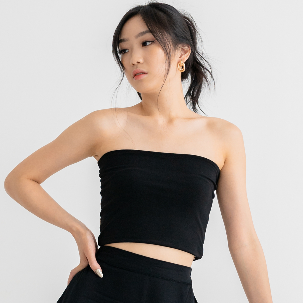 Jual NZINGA Beau | Crop Tube Top Polos - Baju Tanpa Tali Stretch Fit ...