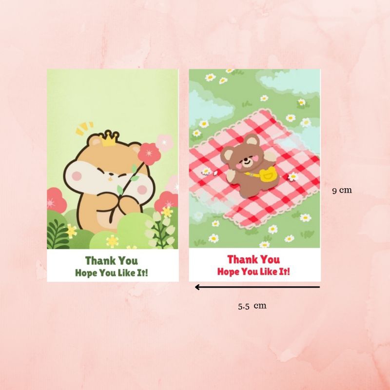 Jual Sticker Thank You Sticker Label Souvenir Makanan Segel Panjang ...