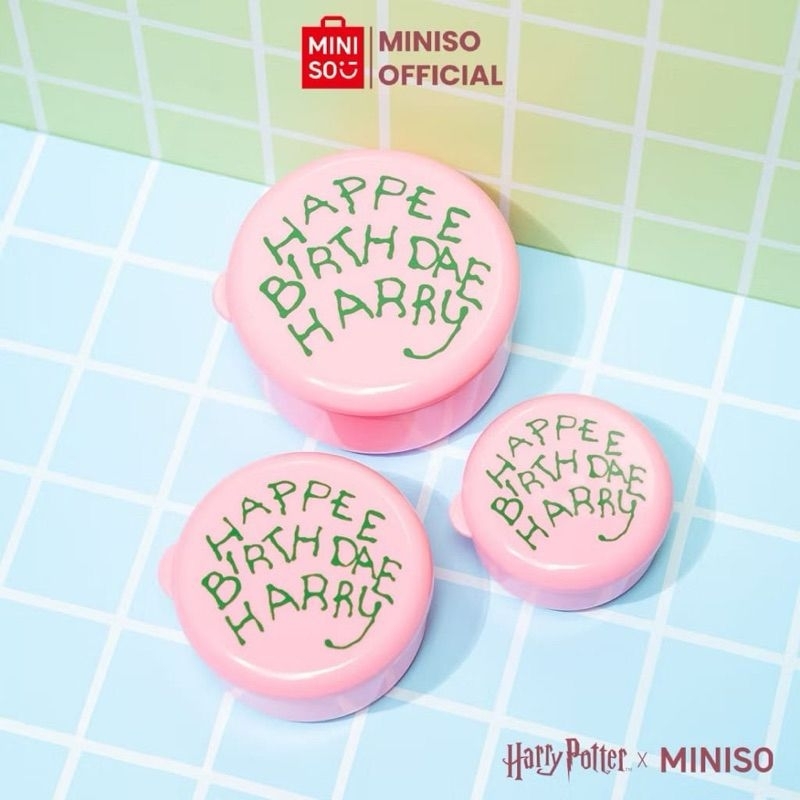 Jual MINISO X HARRY POTTER FOOD CONTAINERS 3s HAPPY BIRTHDAY HARRY ...