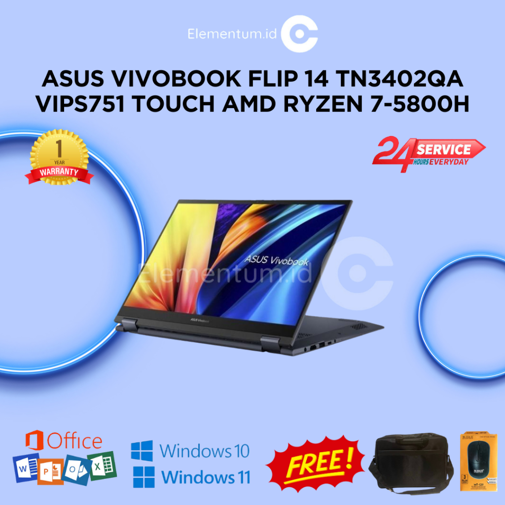 Jual ASUS VIVOBOOK FLIP 14 TN3402QA VIPS751 TOUCH AMD RYZEN 7-5800H ...