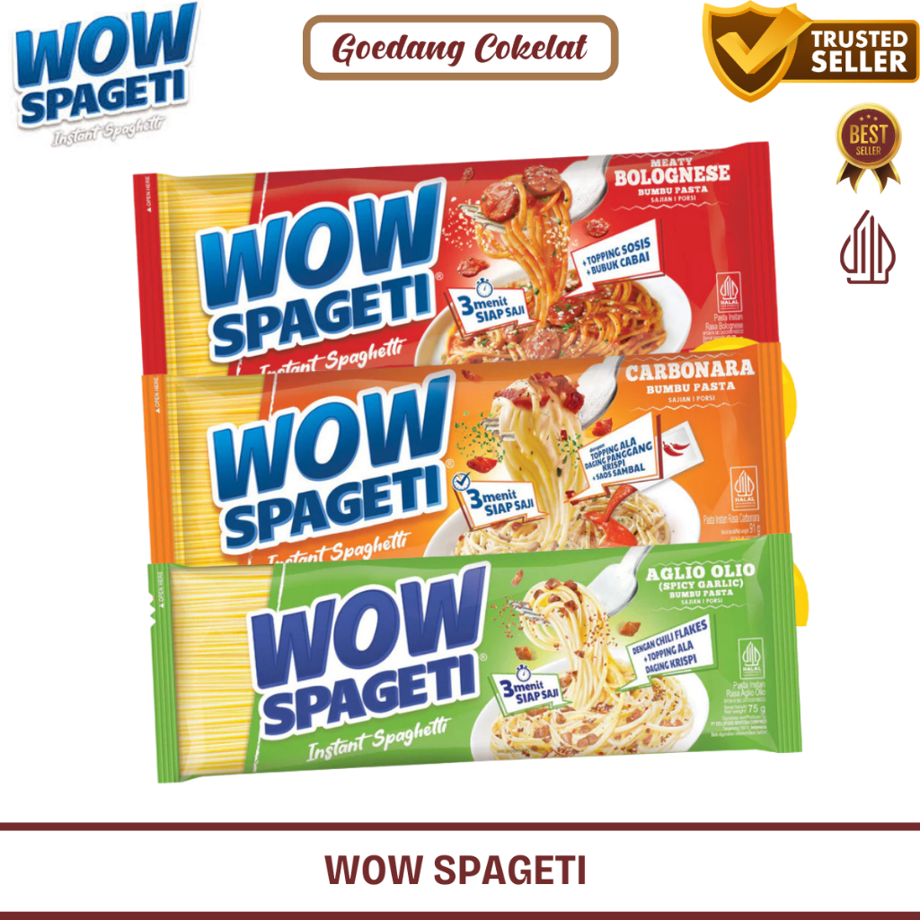 Jual Pasta Mie WOW SPAGETI Spaghetti Instant Rasa Bolognese Carbonara Aglio Olio 84g / 88g ...
