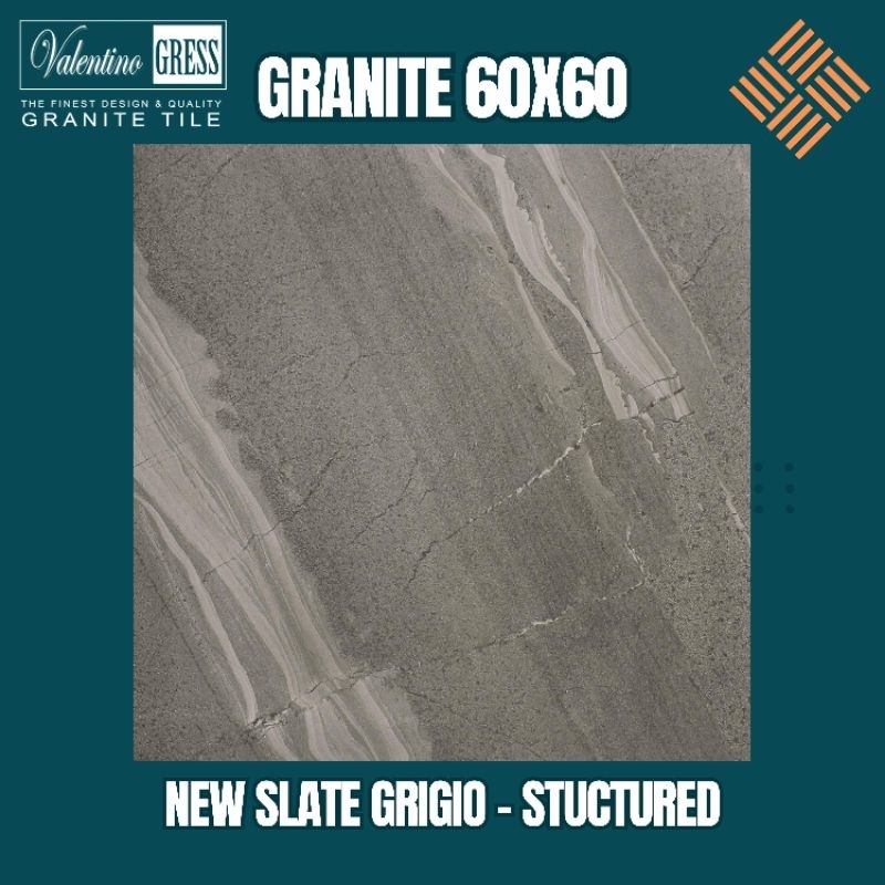 Jual GRANITE 60X60 NEW SLATE GRIGIO | STUCTURED | VALENTINO GRESS ...