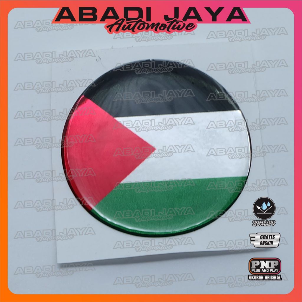 Jual Emblem Bendera Palestina / Emblem Bendera Palestina Bulat / Stiker ...