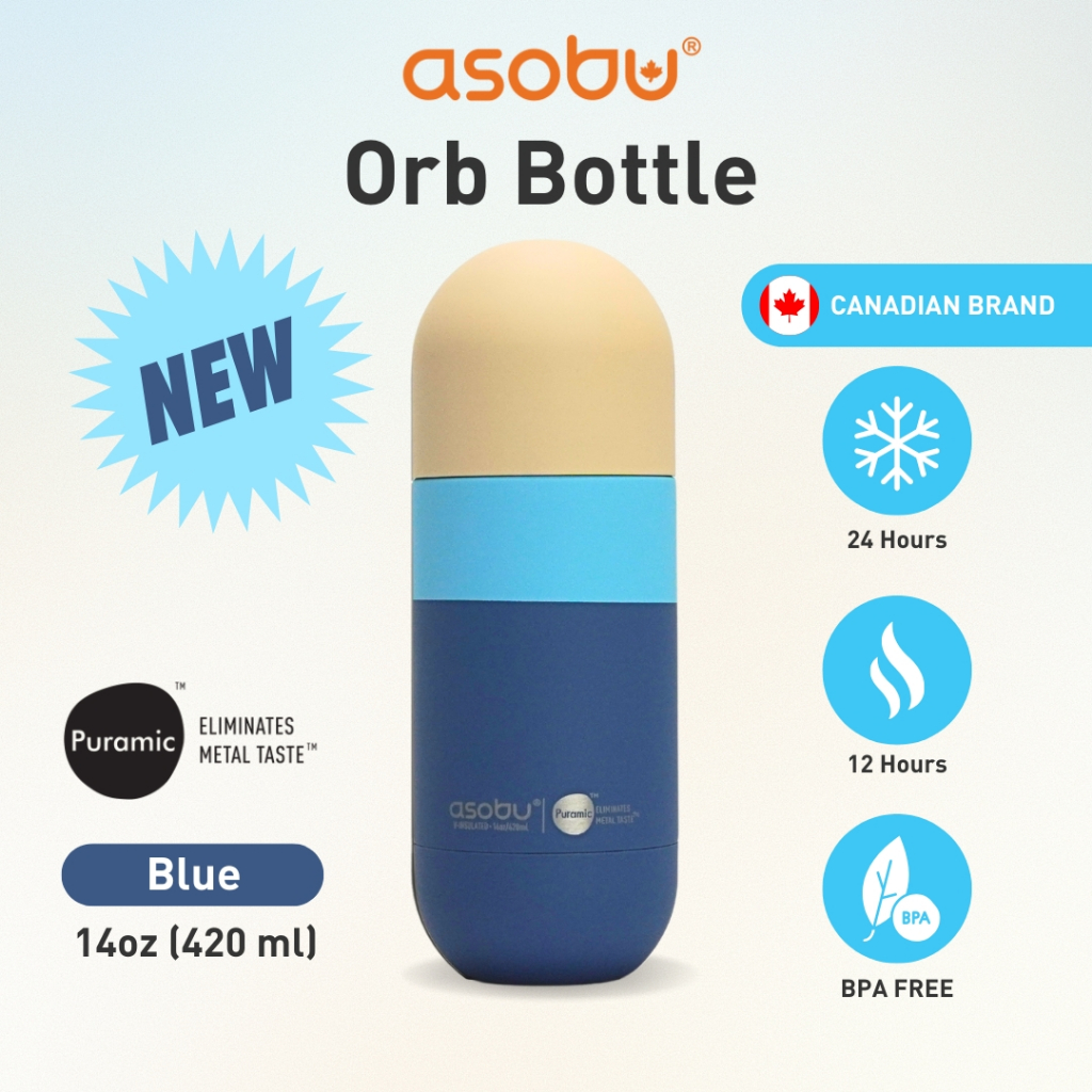 Jual ASOBU Orb Bottle - Botol Minum / Tumbler / Termos Ceramic 420ML - Pastel Blue | Shopee ...