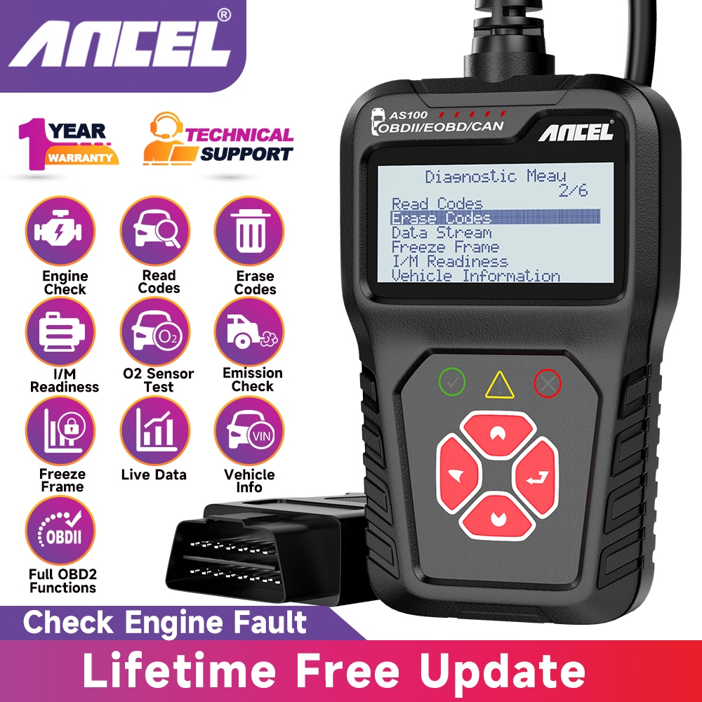 Jual Ancel AS100 OBD2 Scanner Periksa Pembaca Kode Mesin & Alat Scan ...