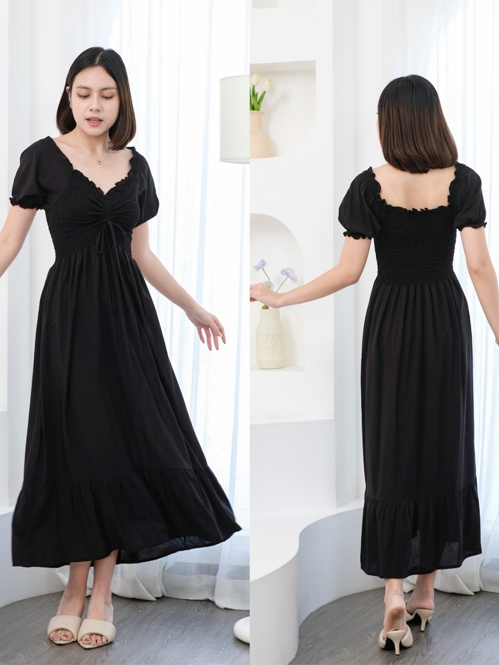 Jual Laguna Midi Dress - Dress Panjang Serut - Dress Sabrina Beachwear ...
