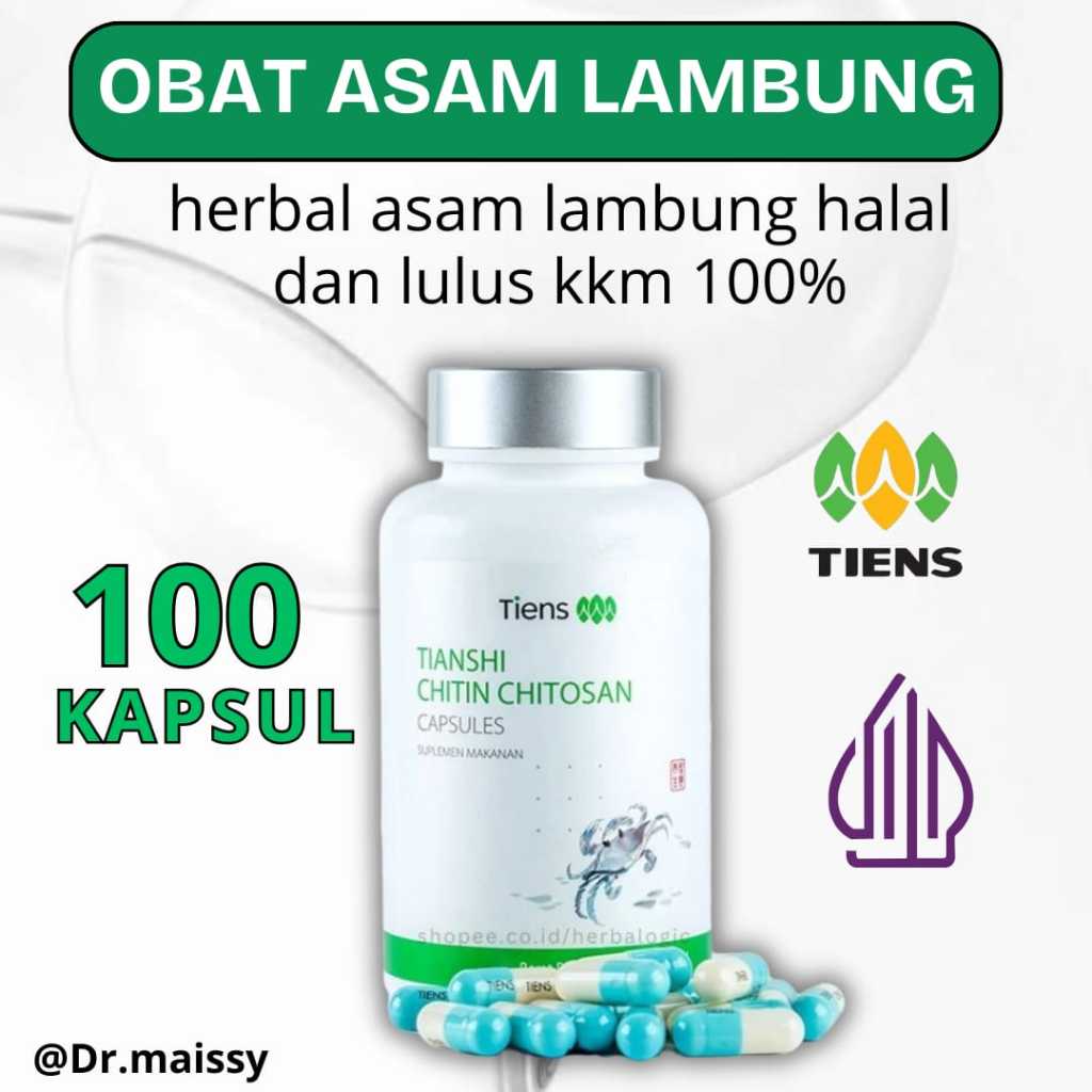 Jual Obat Asam Lambung Herbal Chitin Chitosan Tiens Original | Shopee ...