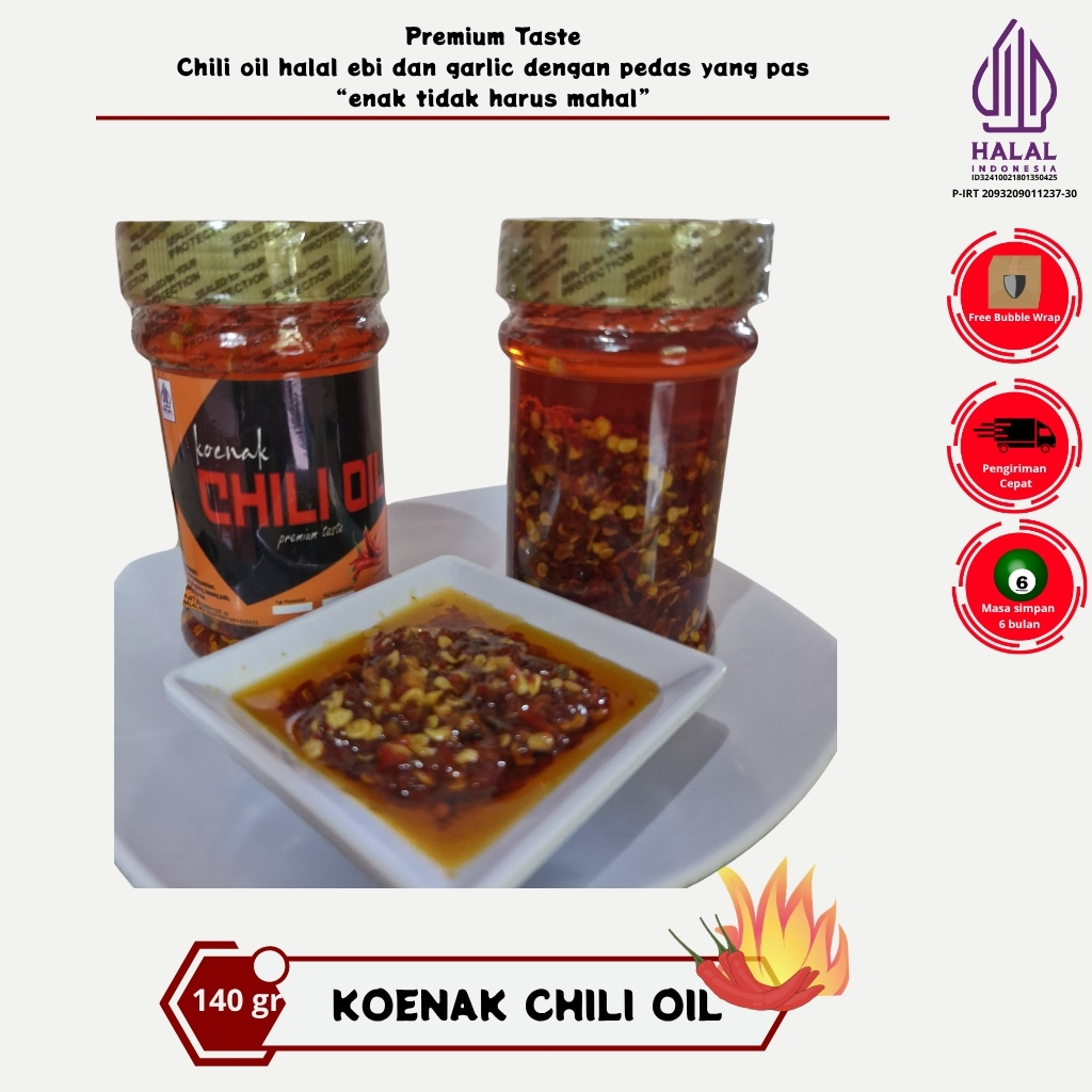 Jual Chili Oil Koenak / Minyak Cabai Ebi garlic HALAL MUI home Made ...