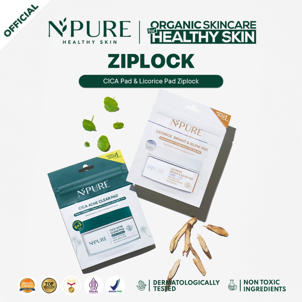 Jual NPURE Acne Clear Pad Cica Sachet / Licorice Light Up Brightening ...