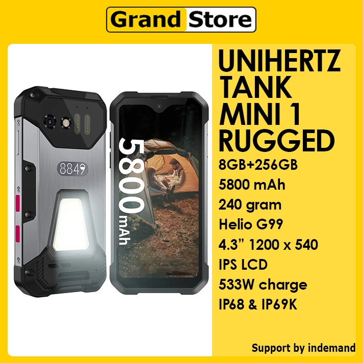 Jual Unihertz Tank Mini 1 8GB/256GB 5800mAh 4.3" IPS LCD Android 13 IP68 & IP69K rugged ...