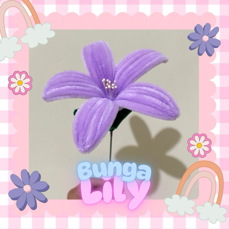 Jual BUNGA LILY Bunga Kawat Bulu Satuan / Bunga Kawat Bulu 1 Tangkai ...