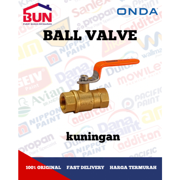 Jual ONDA Ball Valve Stop Kran Kuningan Tebal 1/2 - 3 /4 - 1 Inch | BUN | Shopee Indonesia