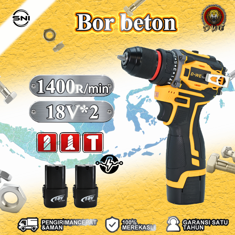 Jual D•WE 18V bor impact impact cordless bor cordless mesin bor impact ...