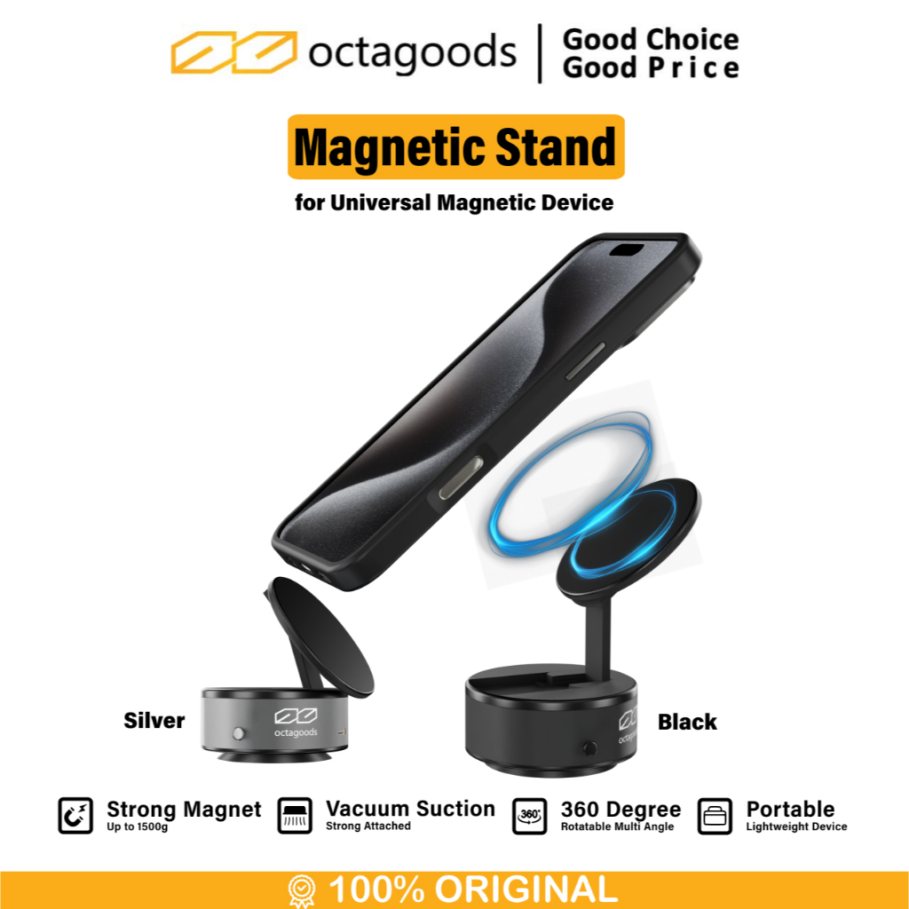 Jual Magnetic Car Mount Phone Holder Magsafe iPhone Samsung Octagoods ...