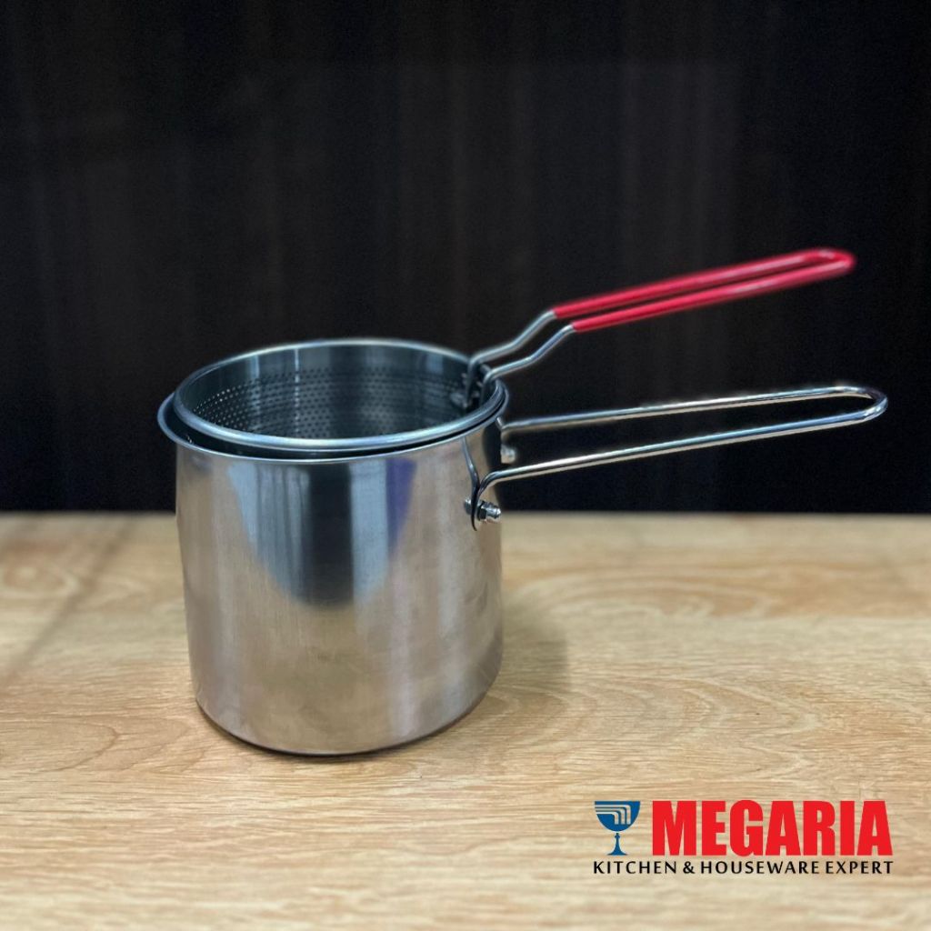 Jual Panci Mini Penggorengan/Deep Fryer Pot Strainer Stainless Steel ...