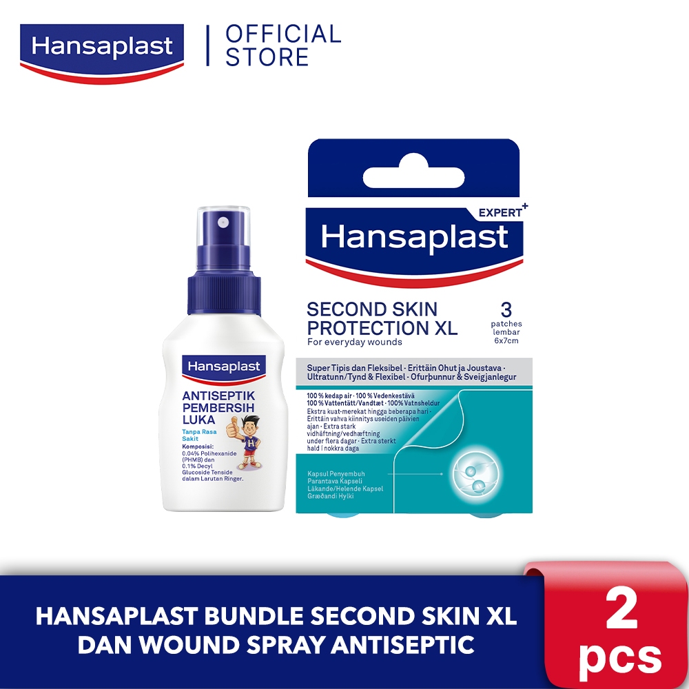 Jual Hansaplast Bundle Second Skin XL dan Wound Spray Antiseptic ...