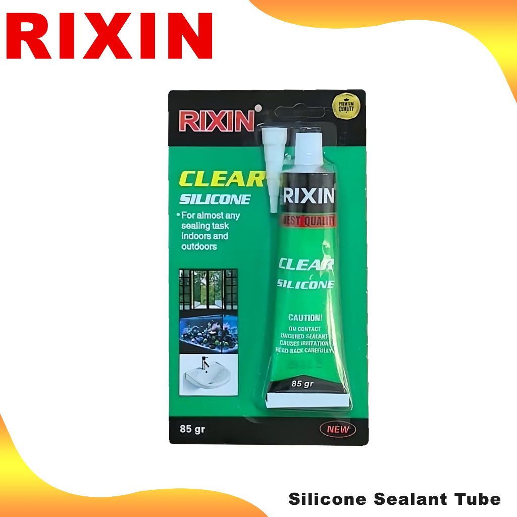 Jual Rixin Lem Kaca Silicone Sealant Netral Bening 30gr/70gr | Shopee ...