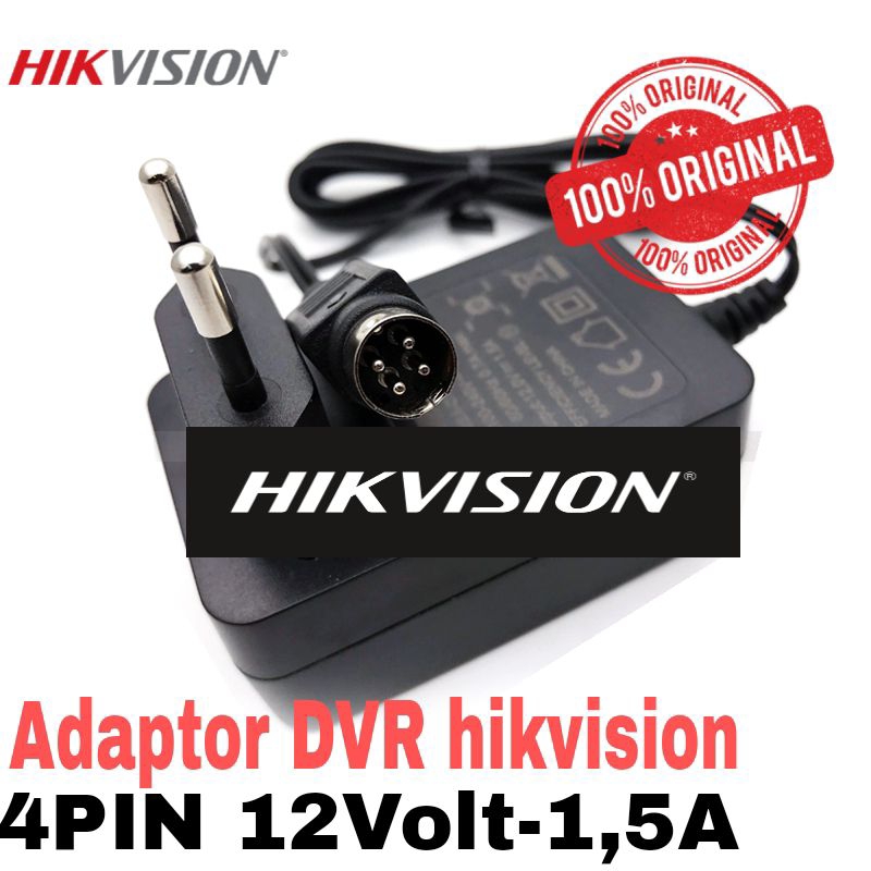 Jual Adaptor DVR Hikvision 4pin 12volt -1,5Amper original | Shopee ...