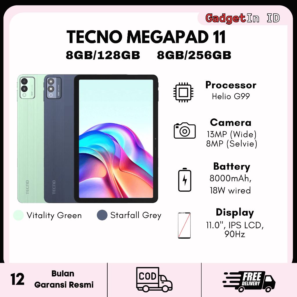 Jual Tecno Megapad 11 Ram 8GB/128GB 8GB/256GB Garansi Resmi | Shopee ...