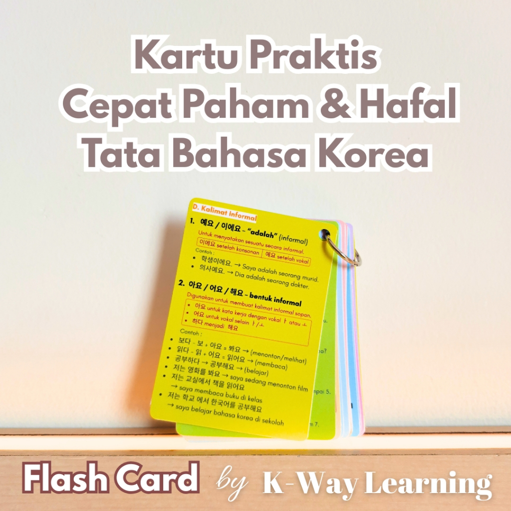 Jual Flashcard Tata Bahasa Korea EPS-TOPIK Ringkas & Praktis, Belajar ...