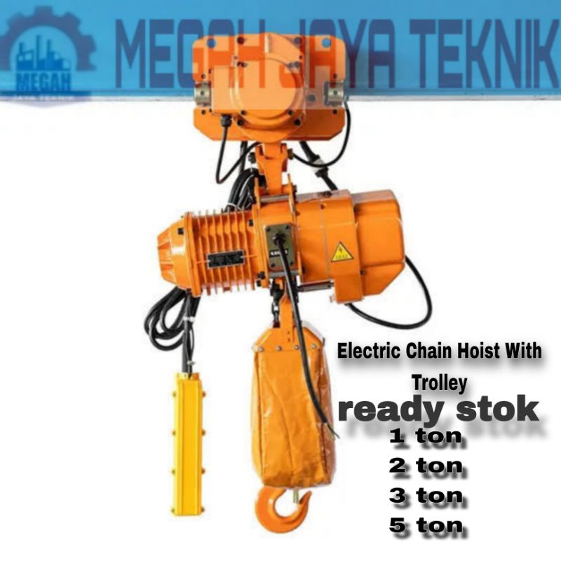 Jual Electric chain hoist with trolley 3 ton x 12 meter ( single rantai ...