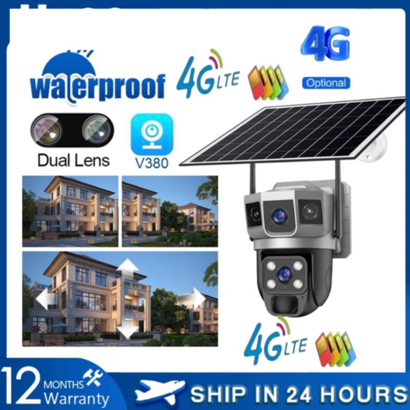 Jual Camera CCTV SIM-card 4G Solar Panel TIGA lensa / TIGA Layar ...