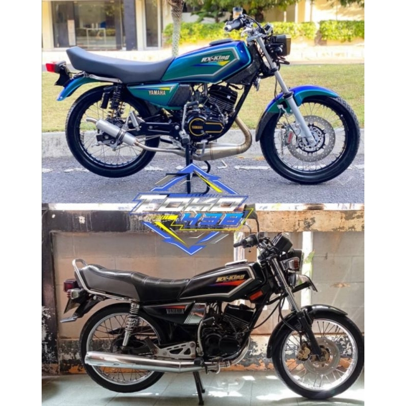 Jual stiker striping motor RX-King tahun 2001 hijau, biru, hitam ...