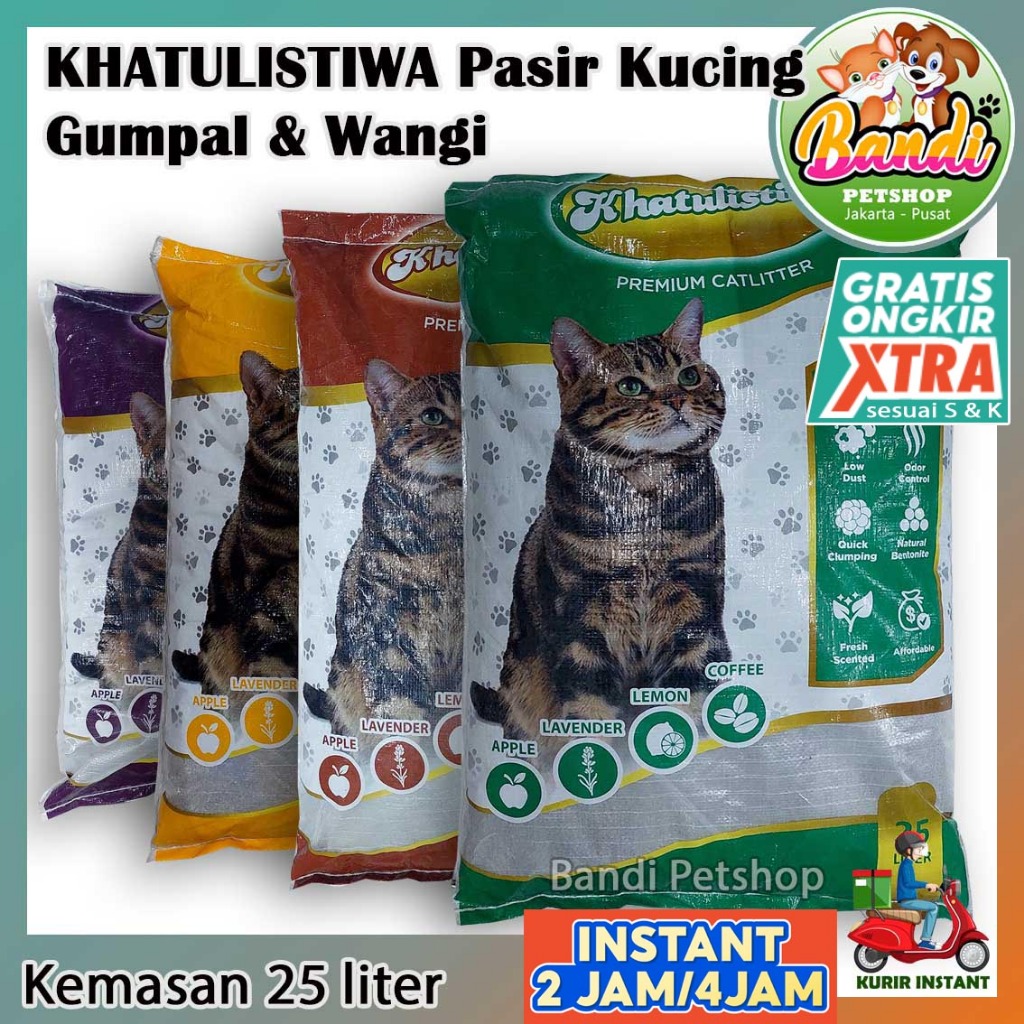 Jual KHATULISTIWA 25 L pasir kucing bentonite, pasir gumpal wangi LOKAL ...