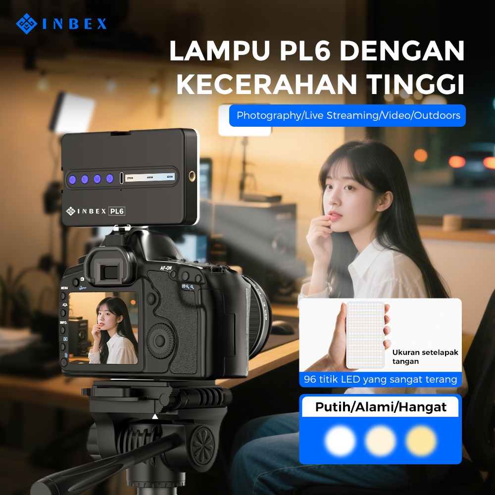 Jual INBEX PL6 Mini Lampu LED Selfie Light Portable Clip Ngonten led Light Led Video Light ...