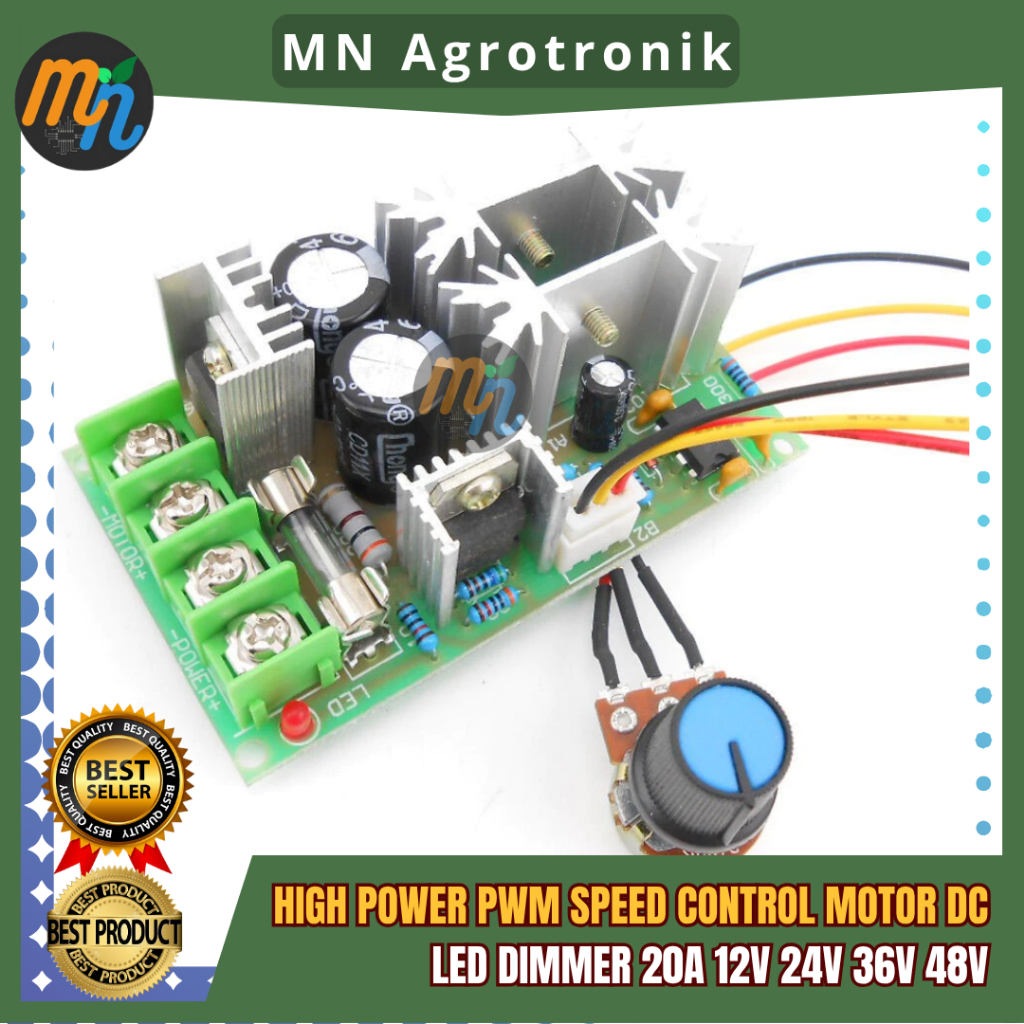 Jual HIGH POWER PWM SPEED CONTROL MOTOR DC LED DIMMER 20A 12V 24V 36V 48V | Shopee Indonesia