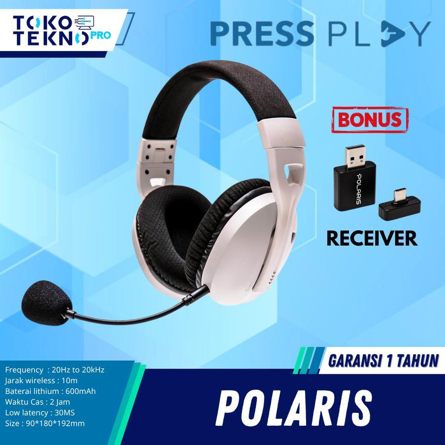 Jual Press Play Polaris Wireless Headset Quad-Mode Gaming Headphones with Mic | Shopee Indonesia