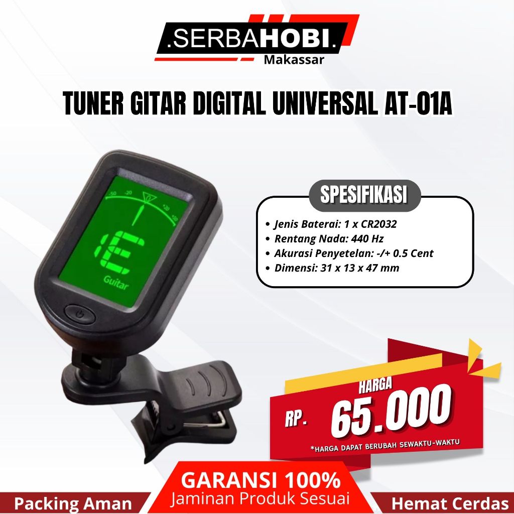 Jual Alat Stem Tuner Alat Musik Senar Clip Dengan Layar LCD AT-01 ...