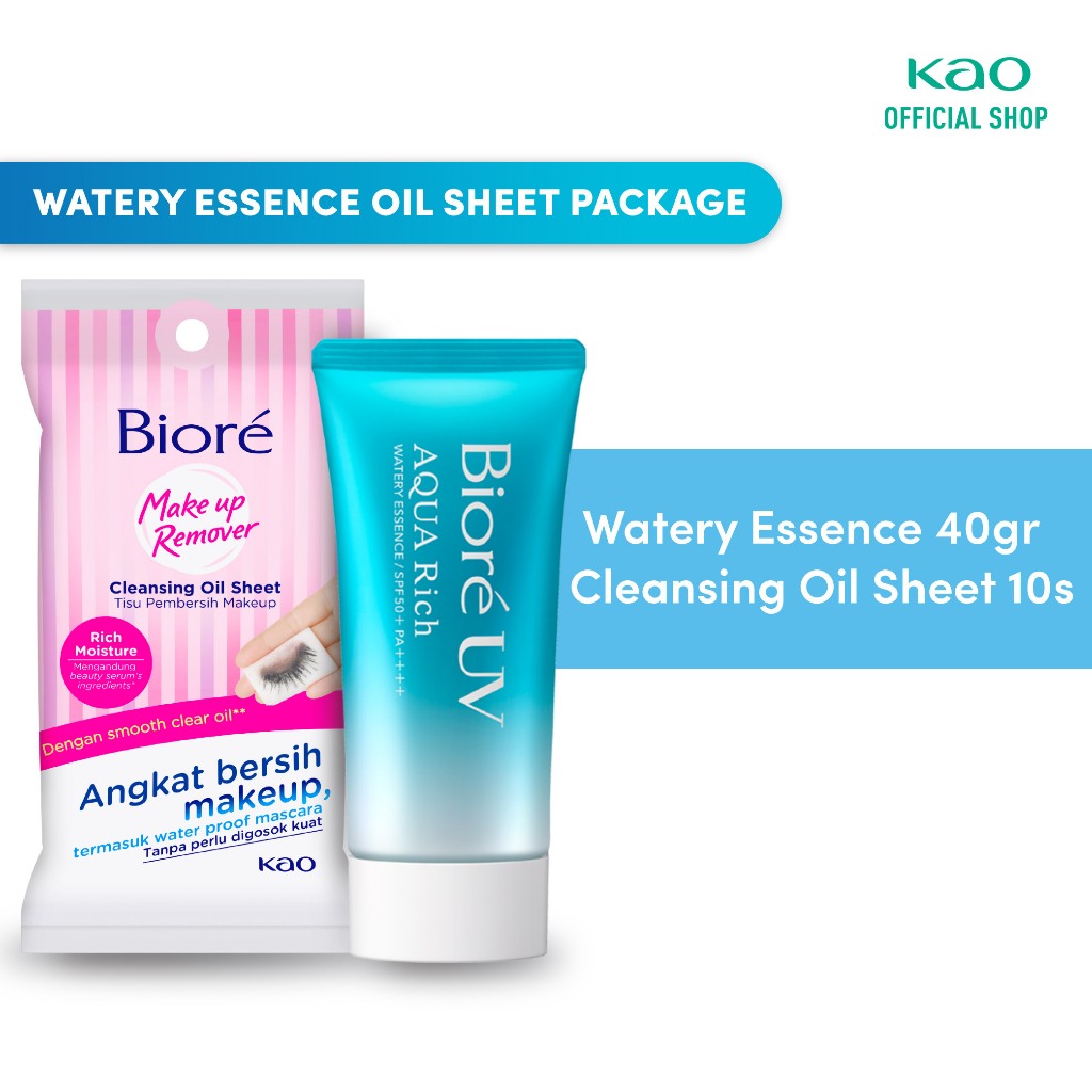 Jual Biore UV Aqua Rich Watery Essence SPF50 Sunscreen 40 gr + Biore ...