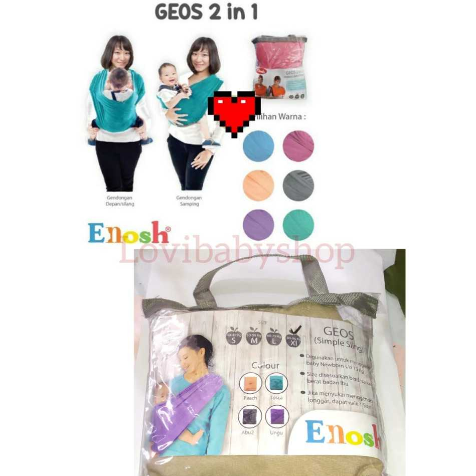 Jual Enosh Geos - Gendongan Kaos 2in1 Instan Baby Wrap# Geos Kaos Simple Sling | Shopee Indonesia