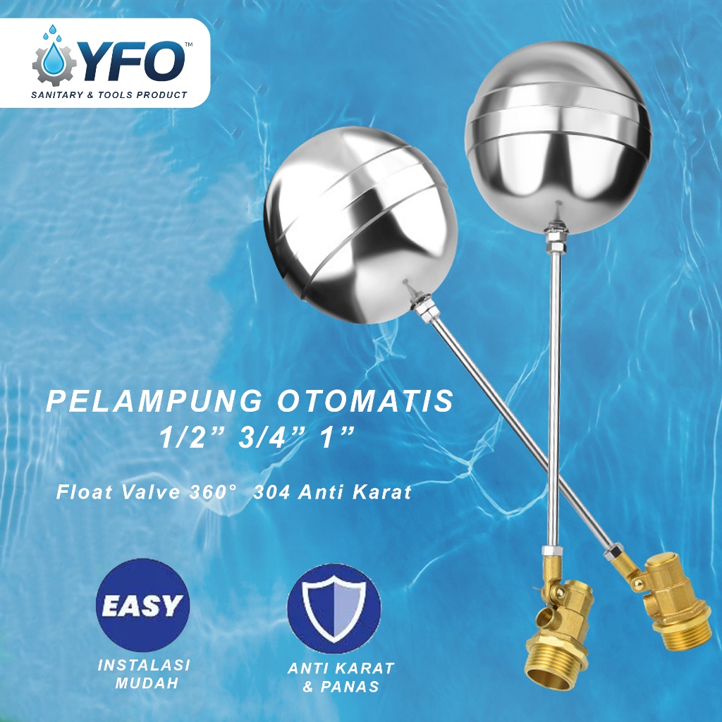 Jual [LYFO] PELAMPUNG BOLA TANDON AIR OTOMATIS PELAMPUNG TOREN TANGKI ANTI KARAT KUNINGAN ASLI ...
