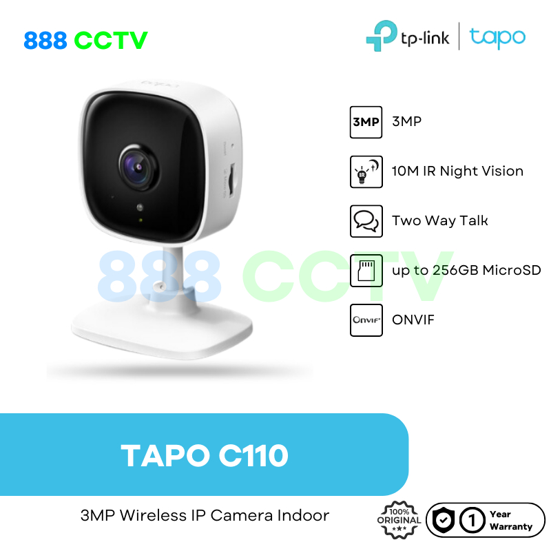Jual Tp Link Tapo C110 3mp Smart Cctv Wi Fi Ip Camera Indoor Fixed Shopee Indonesia